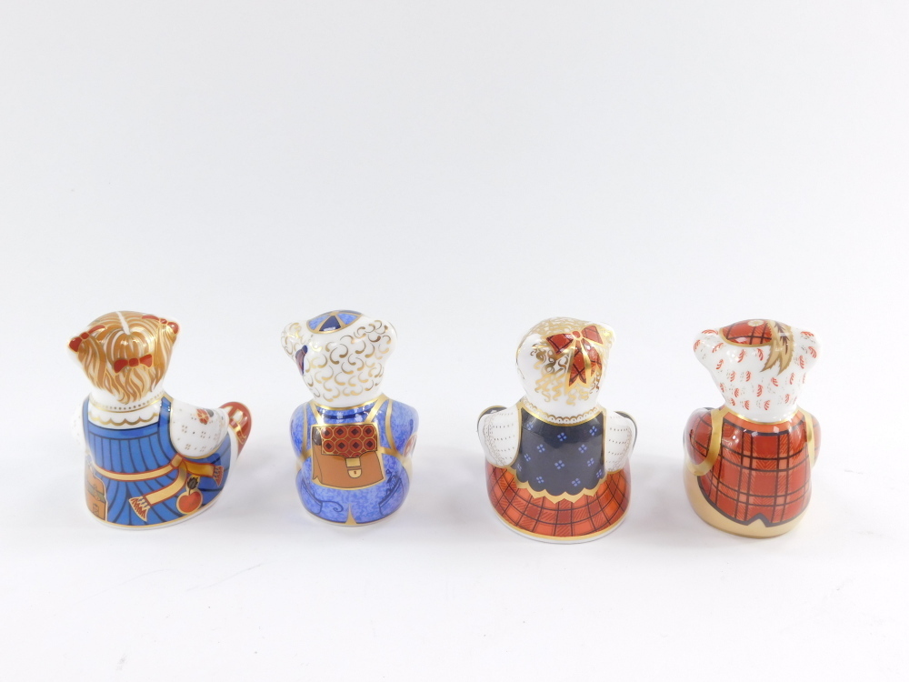 Four Royal Crown Derby Imari paperweights, seconds, modelled as Shona ...