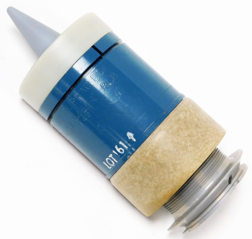 A cutaway display model of a practise armour piercing shell and casing ...