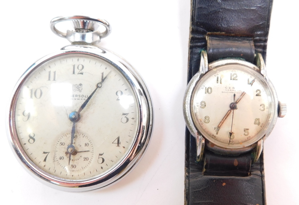 A Ceres mid century gentleman's hermetic protected wristwatch, circular ...