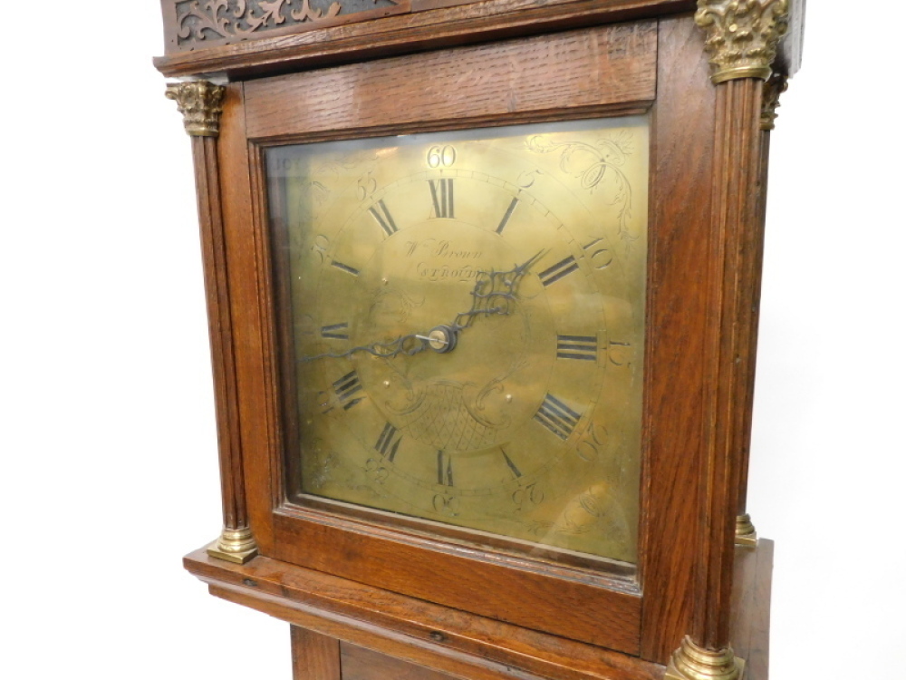 William Brown, Stroud. An early 19thC longcase clock, the brass dial ...