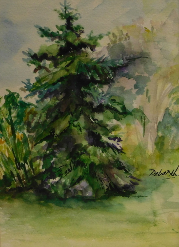 Deborah Counsins (20thC). Fern tree, watercolour, signed, 33cm x 23cm ...