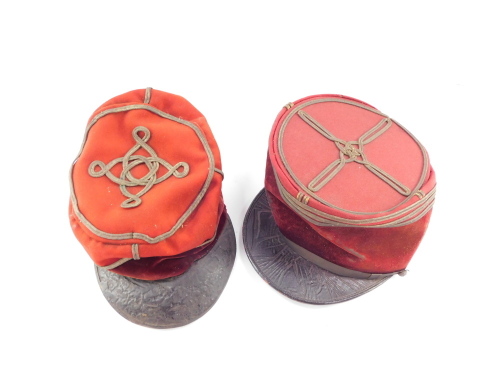 Two WWI period French officer's caps.