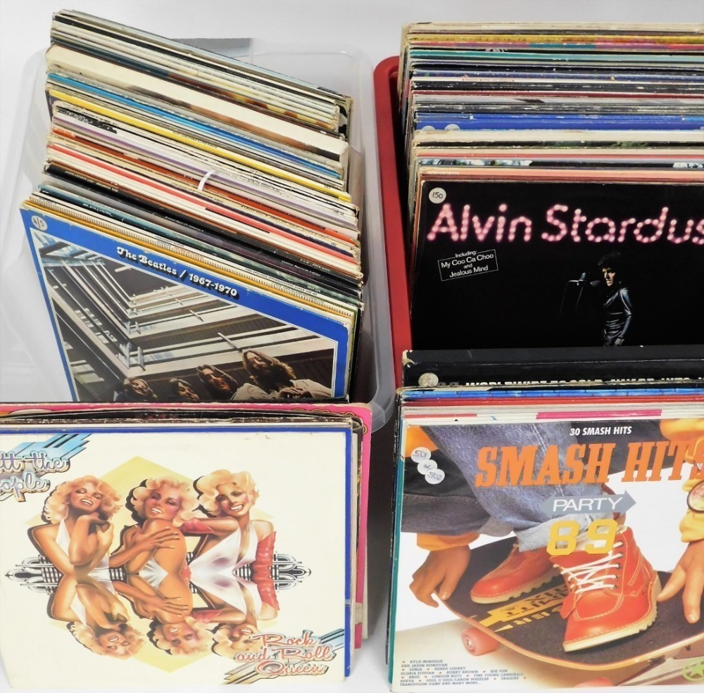 A group of LP records, various genres and artists, to include Elvis ...