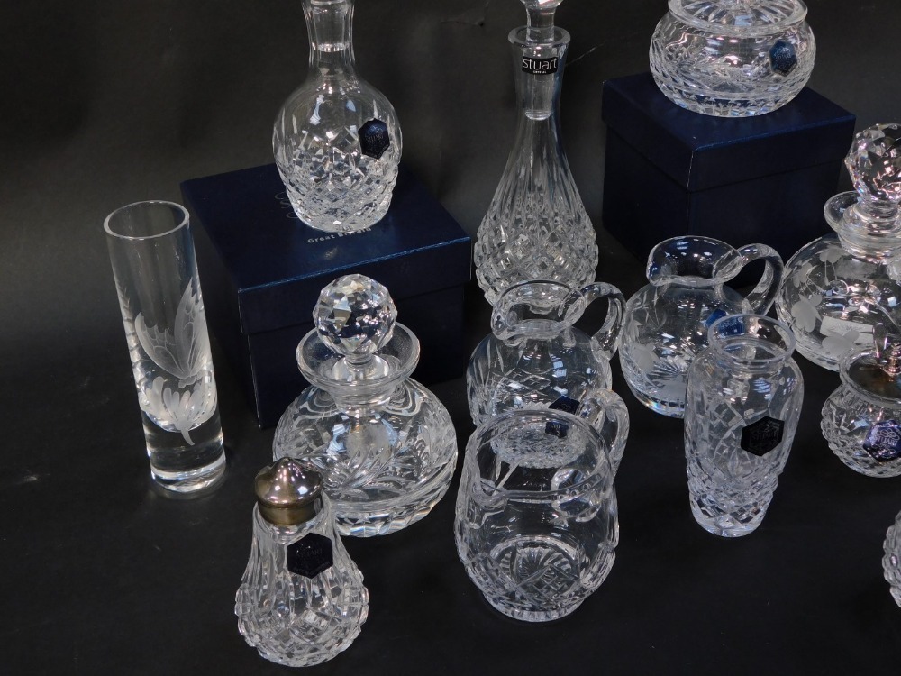 A group of Stuart Crystal, to include miniature vases, salt and pepper ...