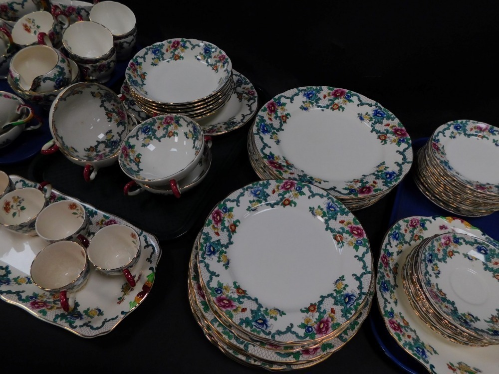 A Royal Cauldon pottery part dinner tea and coffee service, decorated ...