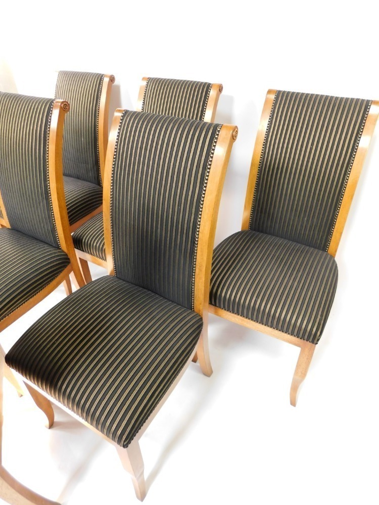 A set of six Reprodux pale oak Regence style dining chairs, with black ...
