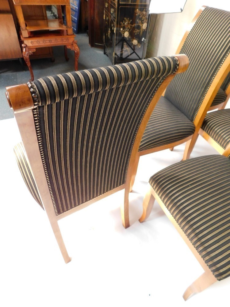 A set of six Reprodux pale oak Regence style dining chairs, with black ...