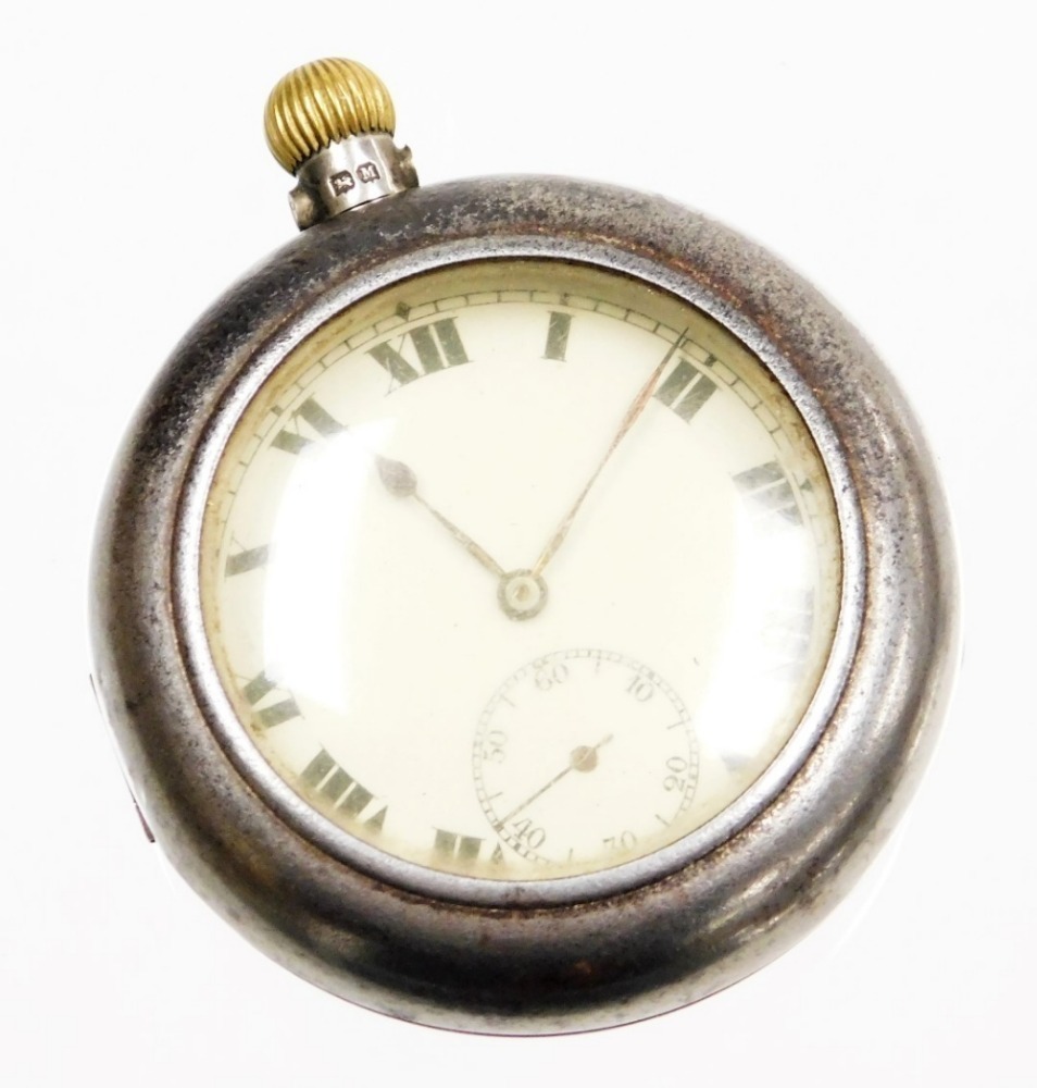 An Edward VIII steel cased silver pocket watch, the pocket watch with ...