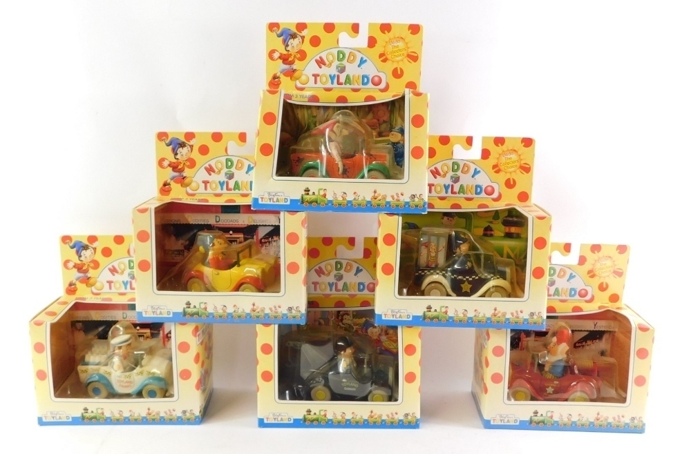 Six Lledo Noddy In Toyland diecast cars, comprising Mr Plod's police ...