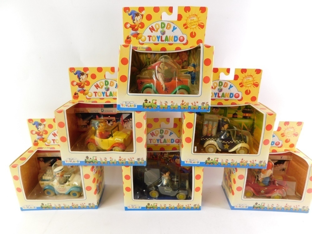 Six Lledo Noddy In Toyland diecast cars, comprising Mr Plod's police ...