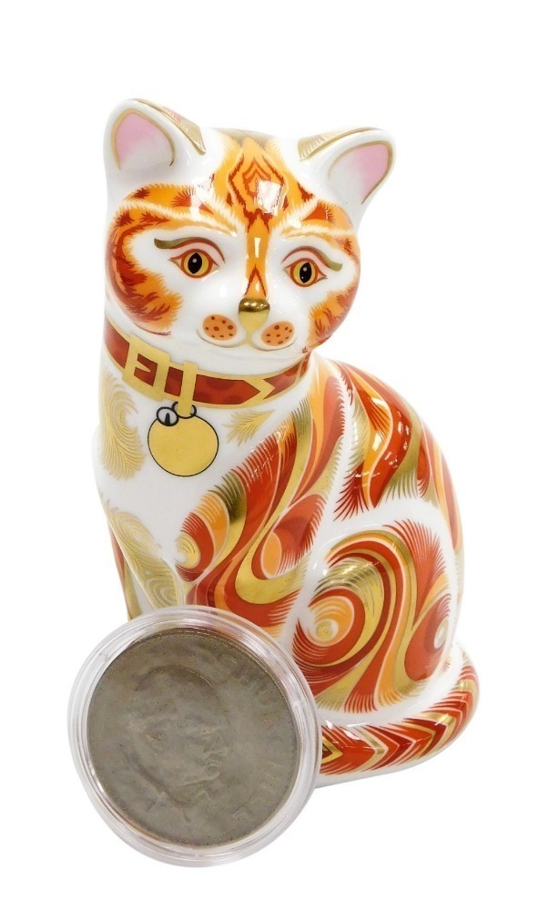 A Royal Crown Derby Jock VI of Chartwell cat porcelain paperweight ...
