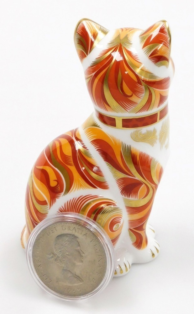 A Royal Crown Derby Jock VI of Chartwell cat porcelain paperweight ...