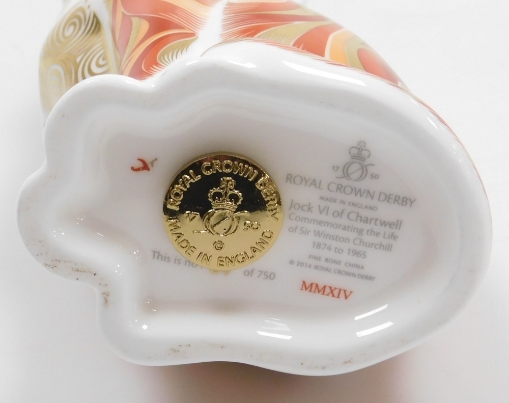 A Royal Crown Derby Jock VI of Chartwell cat porcelain paperweight ...