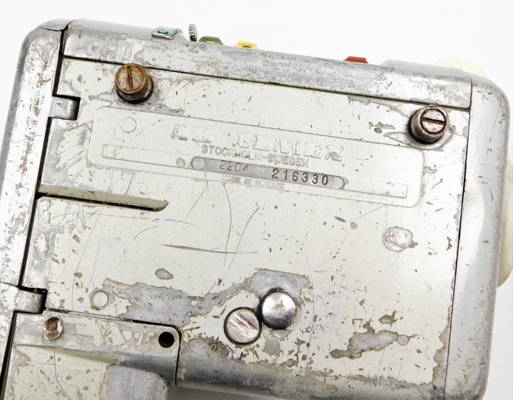 An Almex bus or tram ticket machine, no 845, serial no 2204 216330, and ...