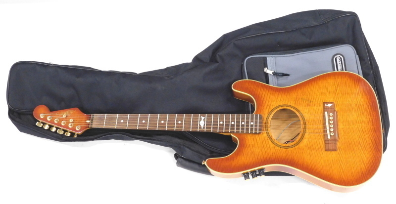 A Marlin Jasmine six string electric guitar, with shaped body, 103cm ...