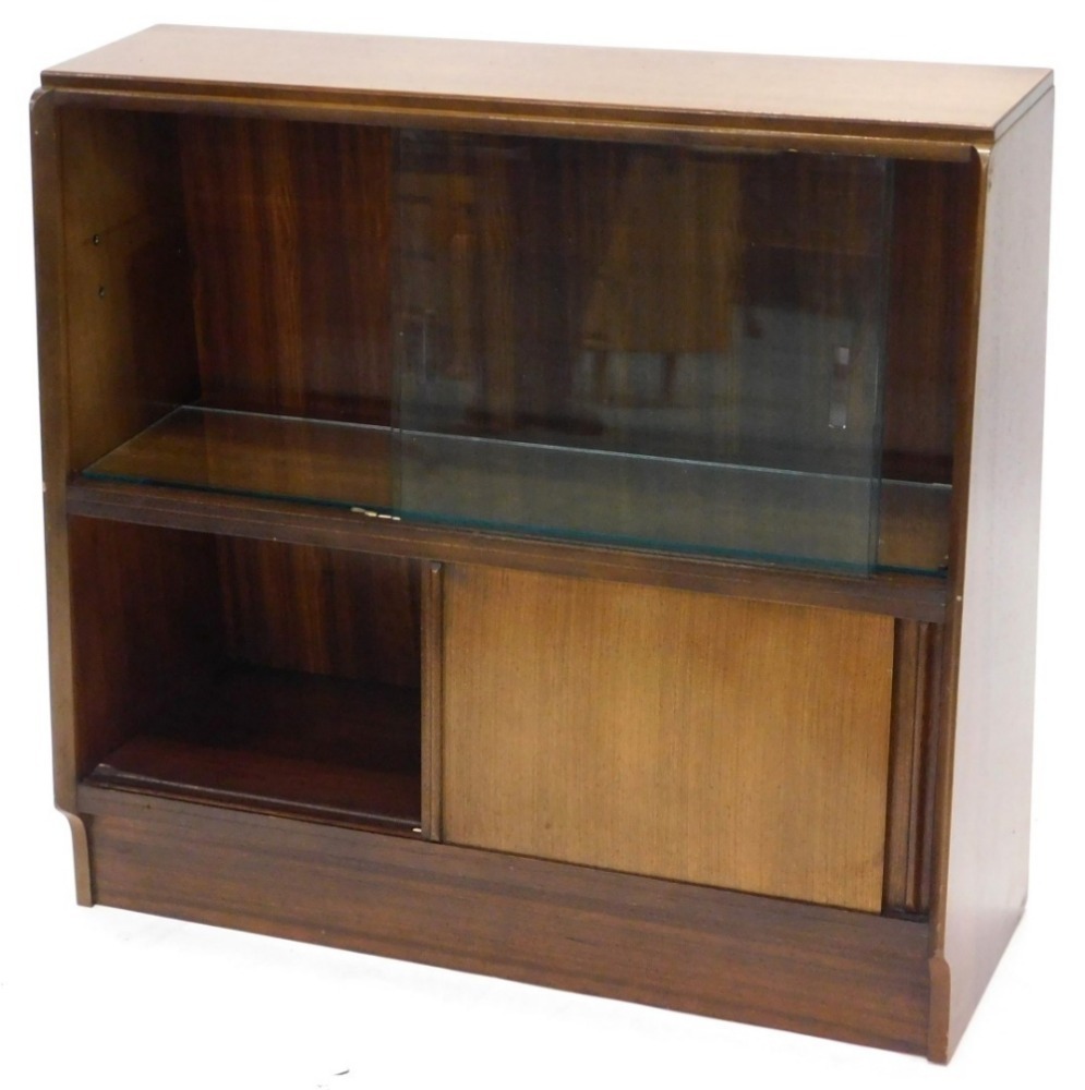 A pair of G-plan Gomme design mahogany bookcases, each with two glazed ...