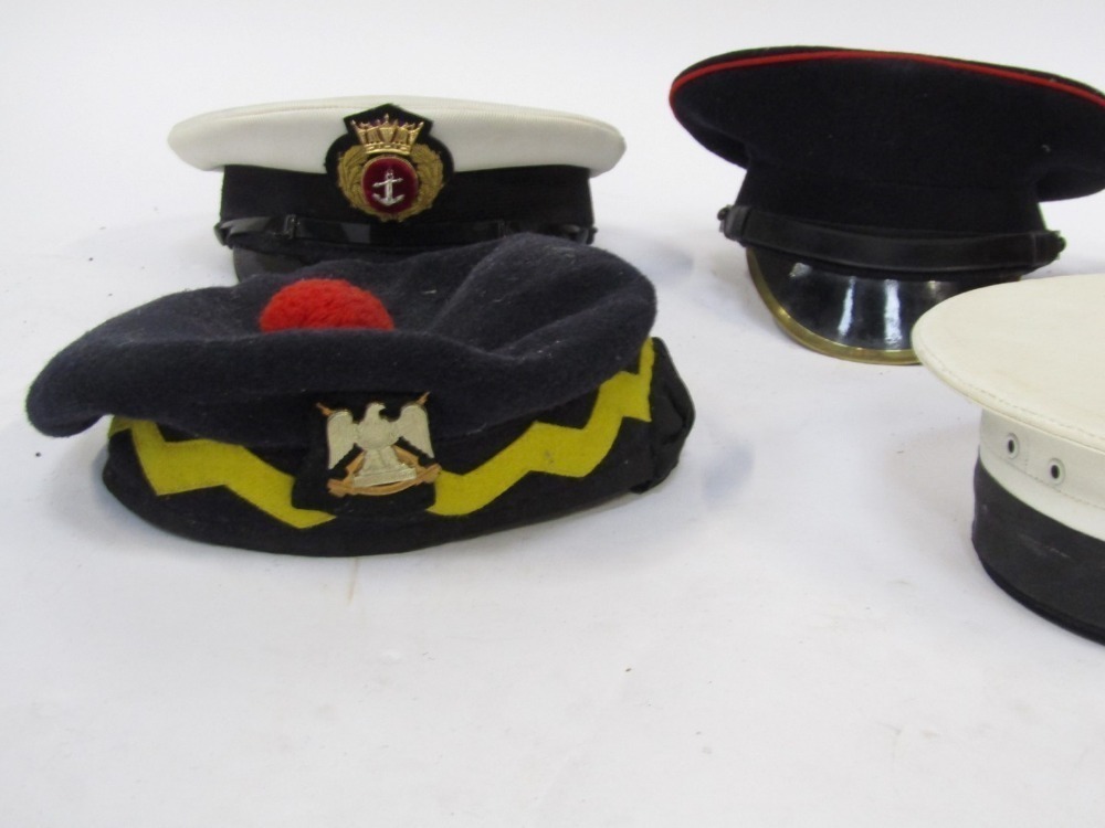 A group of Regimental and Military caps, to include HMS Raleigh, Soviet ...