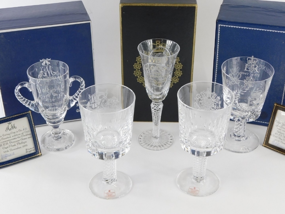 Various Elizabeth II and other crystal and glassware, Webb, Corbett and ...