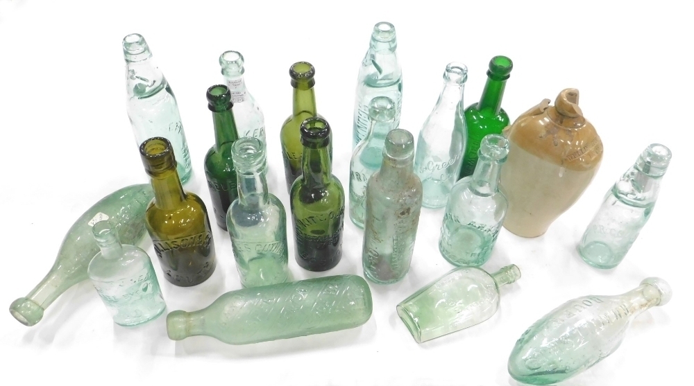 Various 19thC and later glass bottles, various named examples, to ...