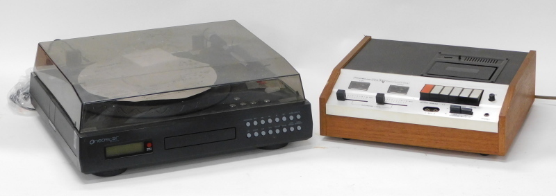 A Prinz Sound STD400 vintage stereo cassette deck, 36cm wide, and a ...