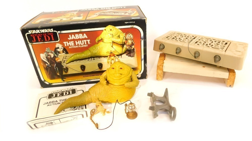A Star Wars Return of the Jedi Jabba the Hut action playset 1983 copyright. boxed