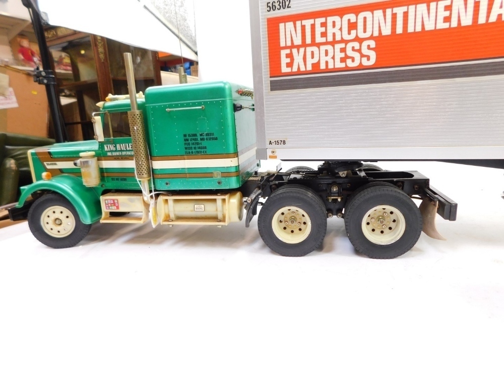 A Tamiya King Haulier RC truck and Tamiya Intercontinental semi trailer ...