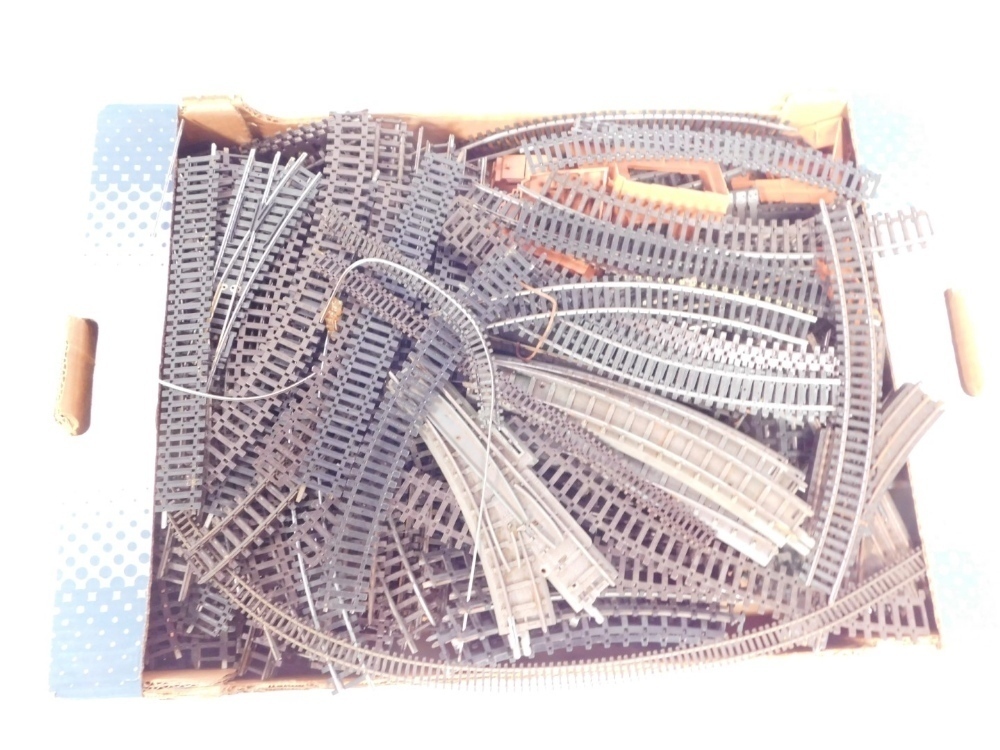 O gauge tin plate railway items, carriages, later track, small gauge ...