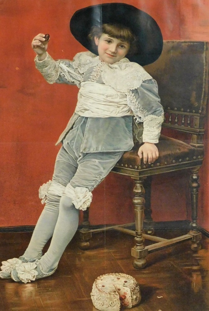 After Jan van Beers. Little Jack Horner, colour print, 57cm x 37cm.