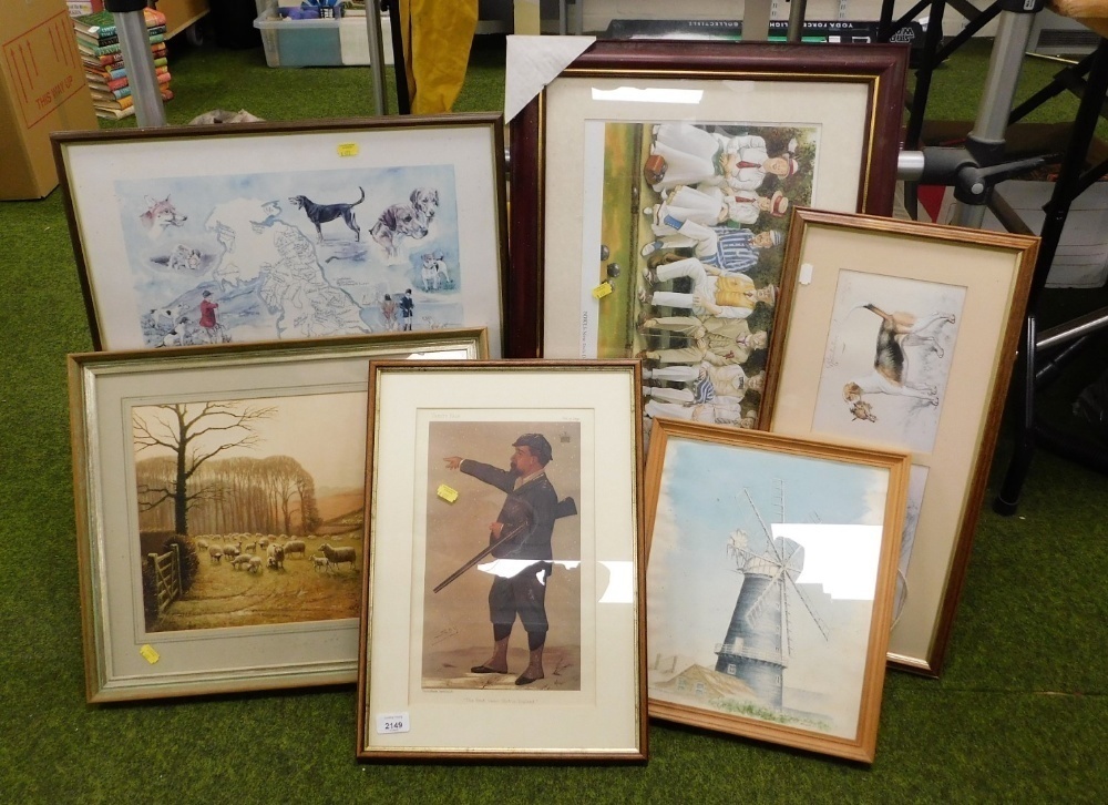 Various pictures, prints, etc., to include Spy print, Best Game Shot in ...