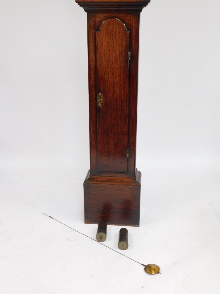 A George III longcase clock, with inset pillared hood, full length ...
