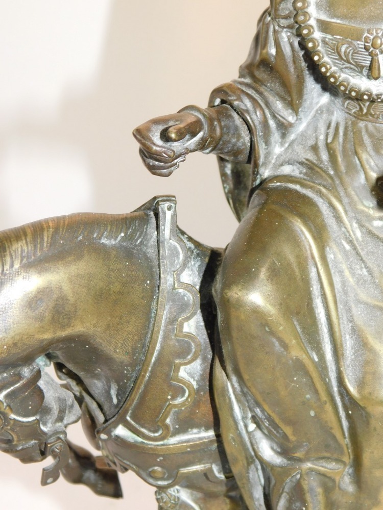 A 19thC bronze figure group, depicting Lady Evelyn Berenger The ...