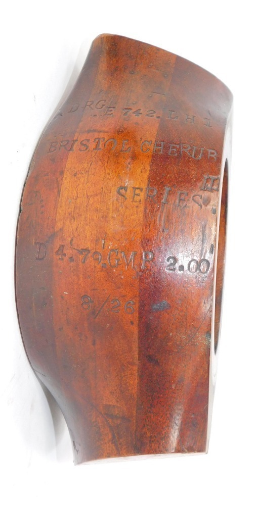 An early 20thC wooden box formed from an aeroplane propellor hub and ...