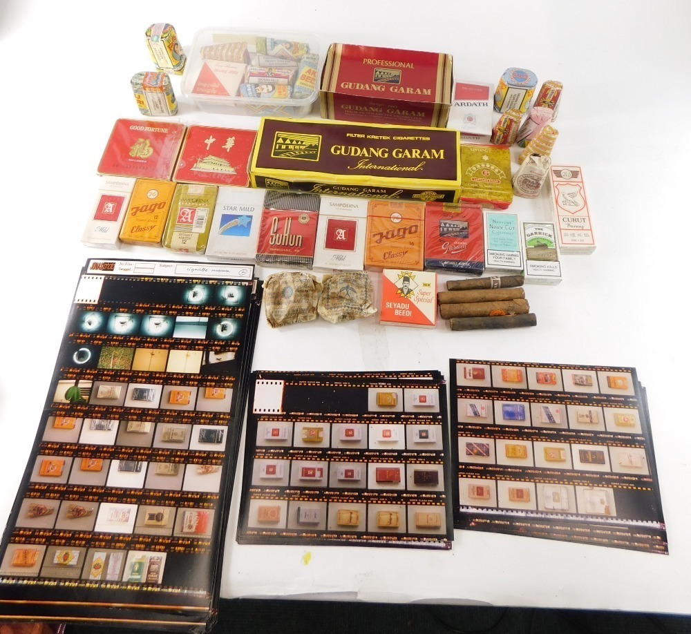 Various vintage cigarettes, world packaging, to include various tins ...