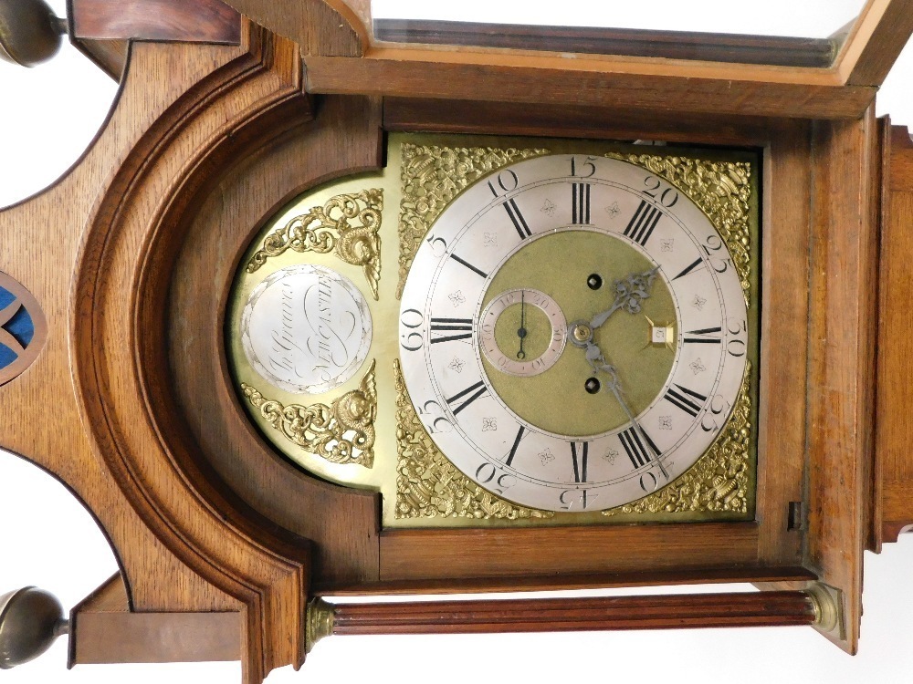 John Greaves, Newcastle. An early 19thC longcase clock, the arched dial ...
