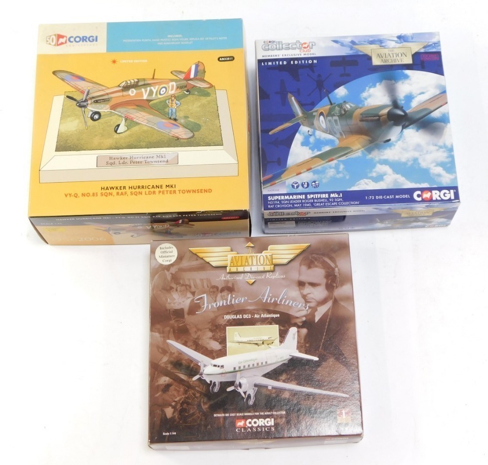 Aviation Archive models, comprising Douglas DC 3 Air Atlantique, Corgi ...