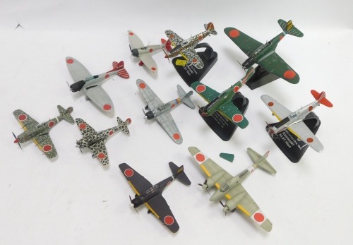 Diecast Japanese aeroplanes, comprising Burma Bridge Busters, Nakima ...