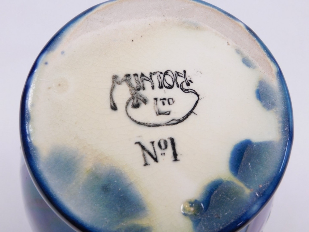 A Minton pottery Secessionist vase, of elongated baluster form, tube ...