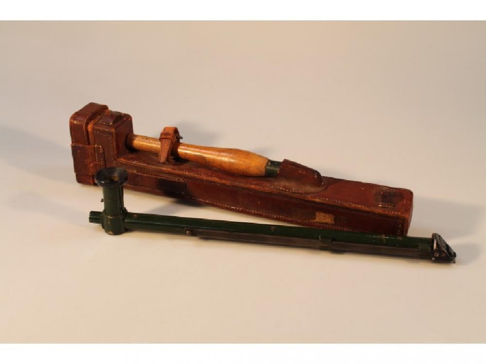 A WWI leather cased trench periscope with handle