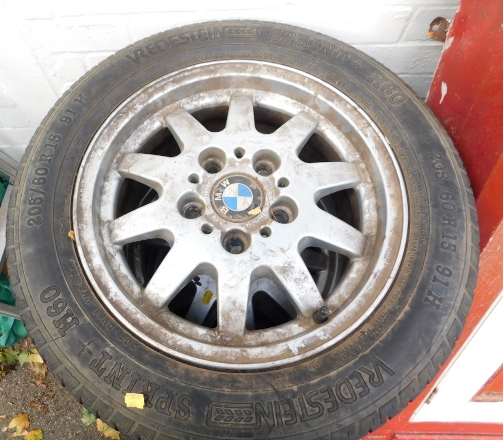 A set of four BMW alloy wheels, with Vredestein Sprint H60 205-60 R15 ...
