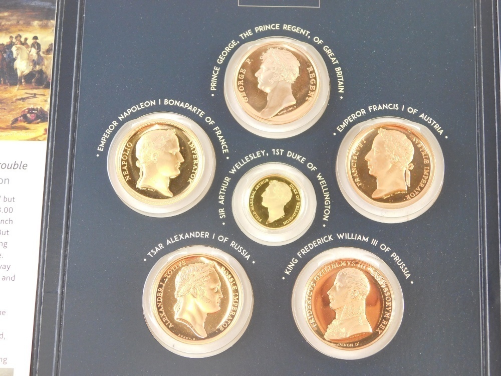 A Tower Mint gold plated commemorative Trafalgar medal, 5cm diameter ...