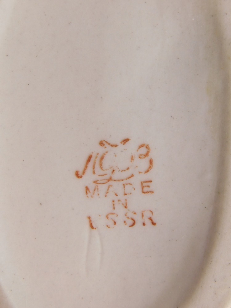 Various Studio pottery and glassware, etc., an opalescent Ditchfield ...