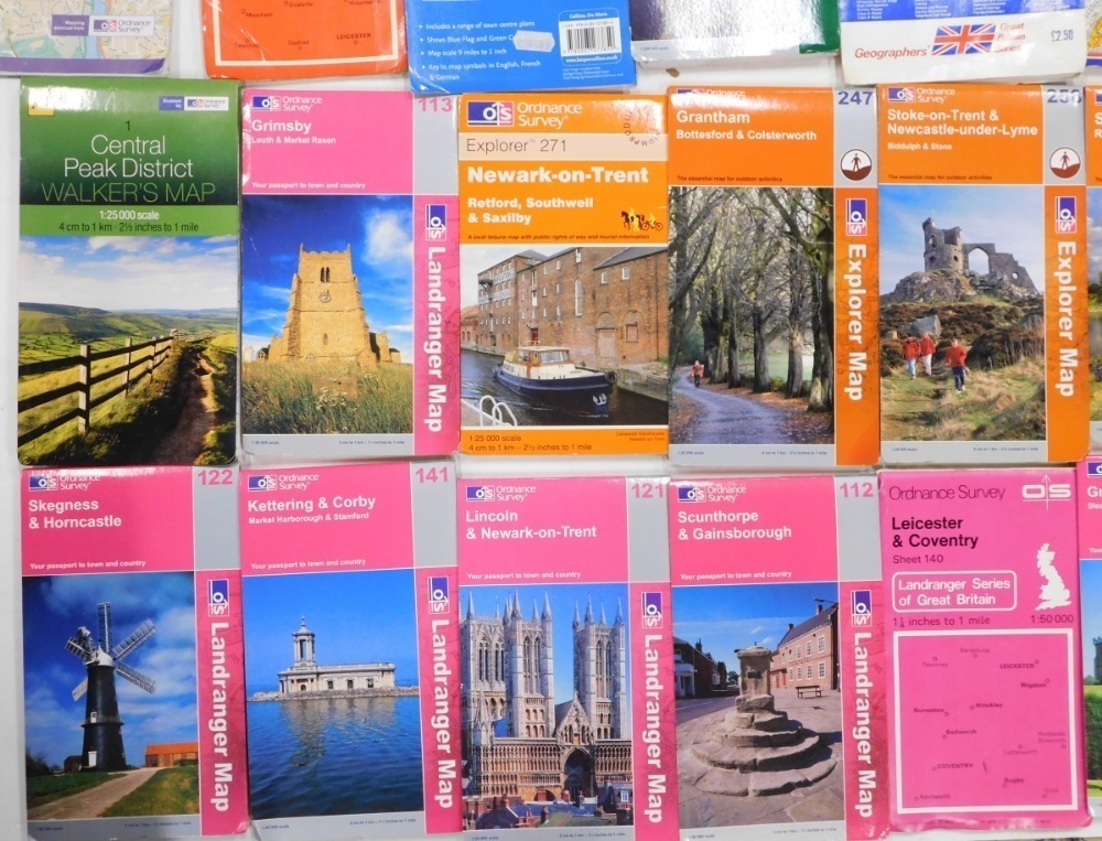 Various books, maps, OS maps, etc., Ordnance survey folding map of ...