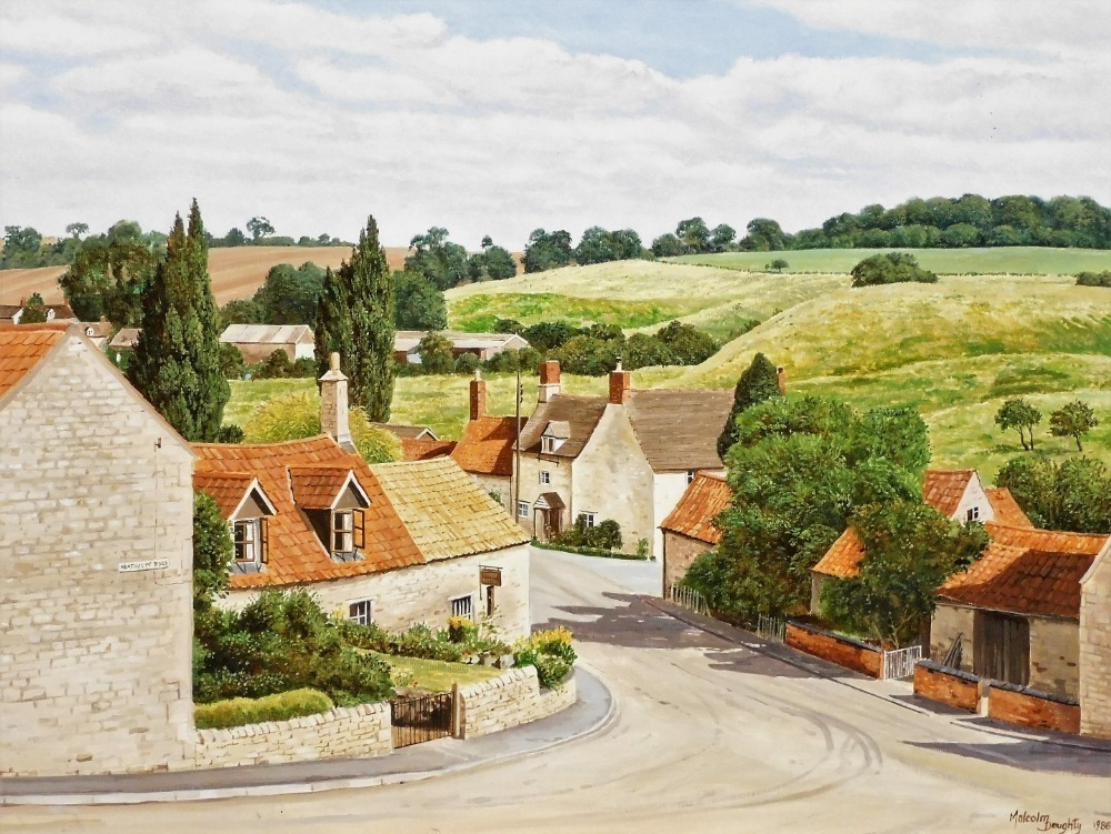 Malcolm Doughty (British, 20thC). Castle Mound, Castle Bytham, oil on ...
