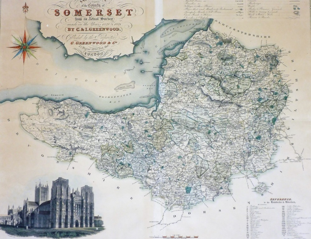 An early 19thC map of the county of Somerset, from an actual survey ...