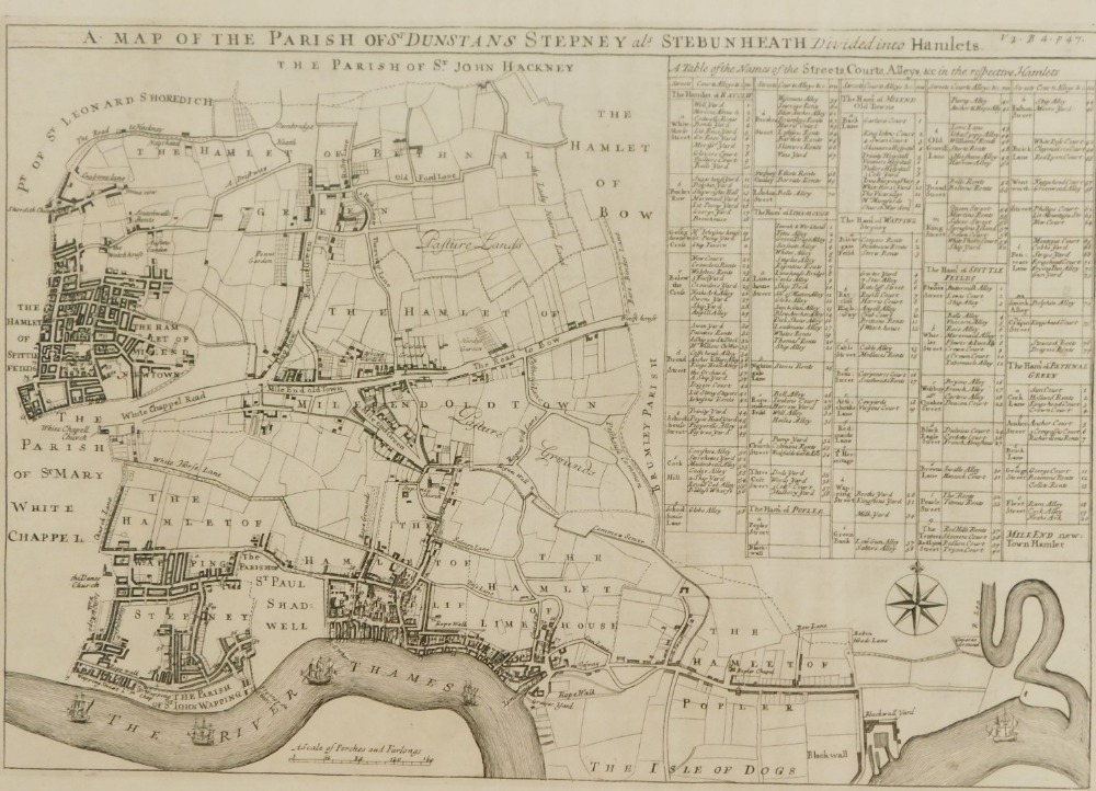 A map of the Parish of St Dunstons Stepney, divided into hamlets, c1920 ...
