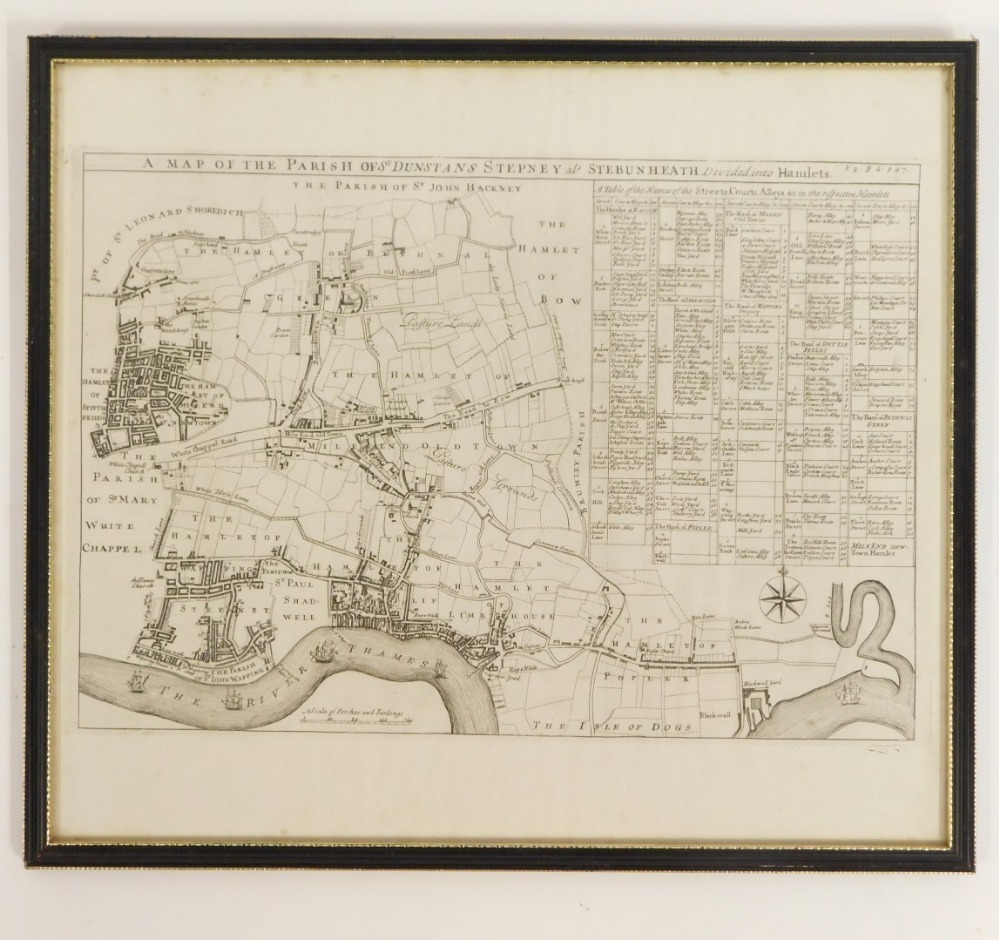 A map of the Parish of St Dunstons Stepney, divided into hamlets, c1920 ...