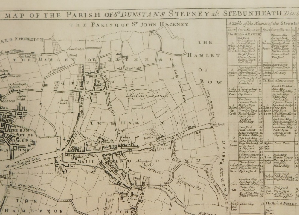 A map of the Parish of St Dunstons Stepney, divided into hamlets, c1920 ...