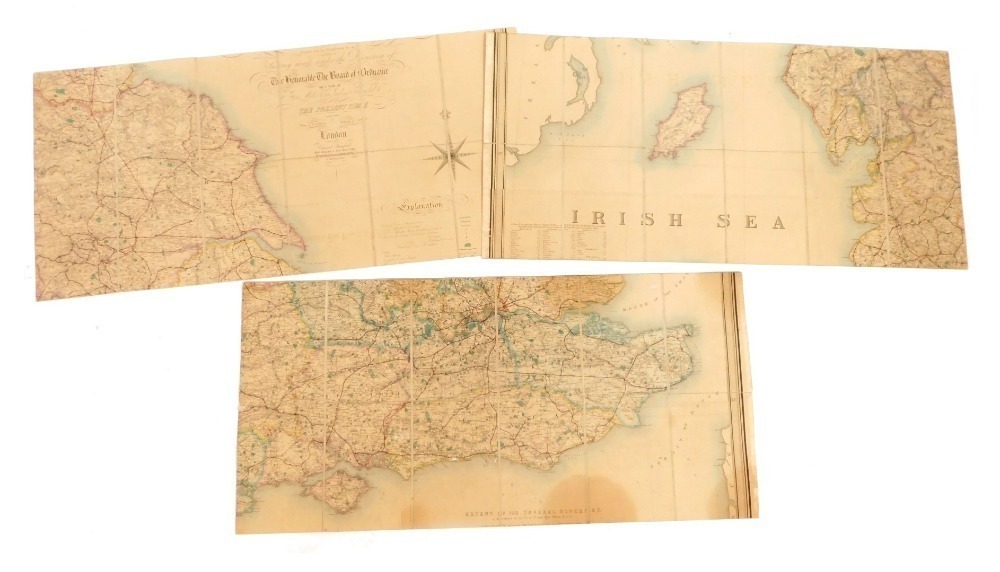 Three Victorian sectional maps of England, c1860, drawn by R Creighton ...