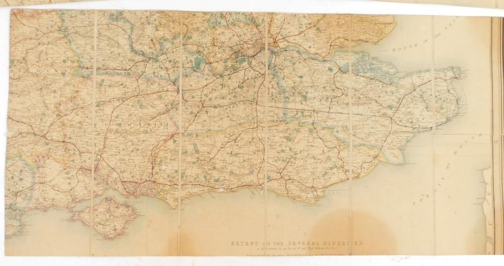 Three Victorian sectional maps of England, c1860, drawn by R Creighton ...