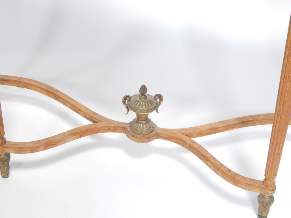 A continental pier table and wall mirror, the French style marble top ...